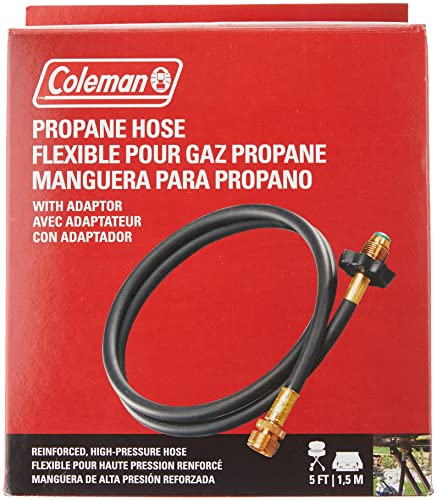 Coleman Gas Grill | Portable Propane Grill | RoadTrip 285 Standup Grill, Black & High-Pressure Propane Hose and Adapter