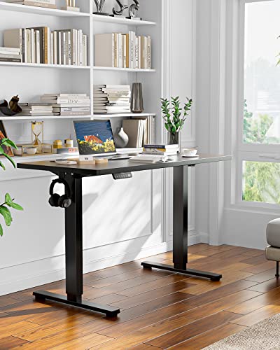 ErGear Electric Standing Desk 48 x 24 Inches, Height Adjustable Sit Stand up Desk, Memory Computer Workstation Table with Splice Board for Home Office, Black