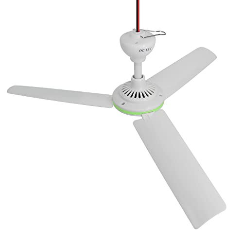 EXDOLL Portable Ceiling Fan 12V DC Mini Hanging Fan 19.7β Silent Camping Tent Hanging Fan Mute Energy-Saving Fans Bedroom Breeze Gazebo Fan Battery Powered