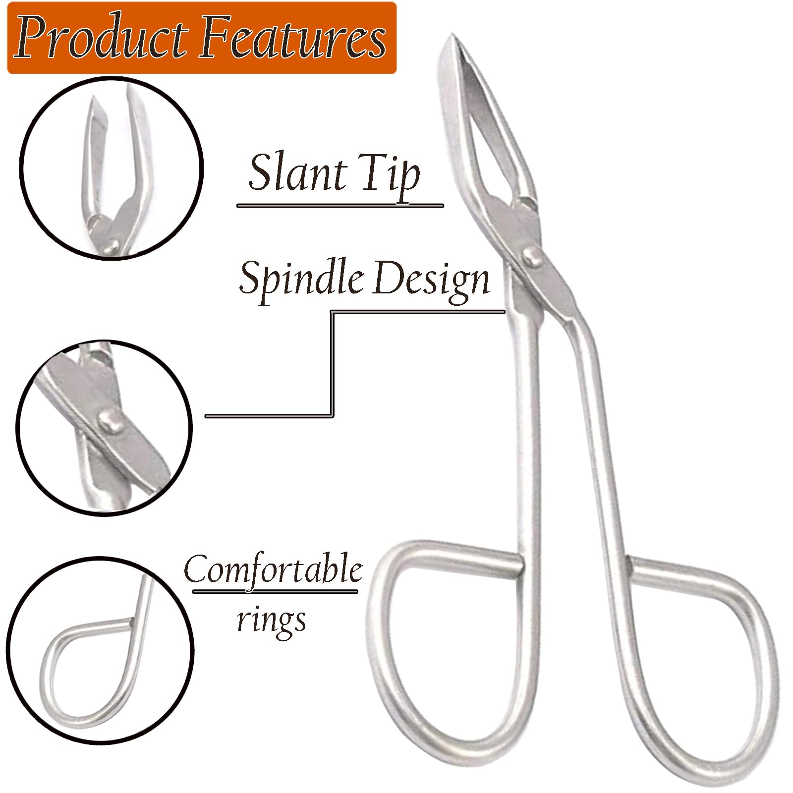 Laja Imports Stainless Steel 'Eyebrow Tweezer, Scissors Shaped Slant Tip Tweezer Clip - Silver for Educational Use