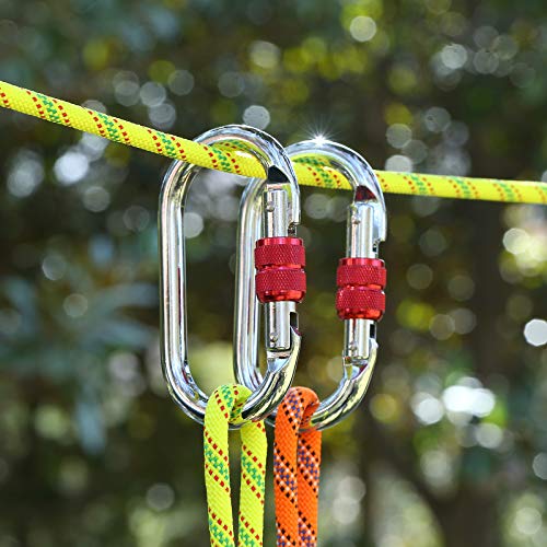 Climbing Rope, 32ft/65ft/98ft/165ft/230ft High Strength Outdoor Safety Static Rock Climbing Rope, Escape Rope, Rappelling Rope, Fire Rescue Parachute Rope (Orange 8mm, 32FT(10M))