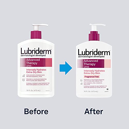 Lubriderm Advanced Therapy Moisturizing Lotion with Vitamins E and B5, Deep Hydration for Extra Dry Skin, Non-Greasy Formula, 16 fl. oz