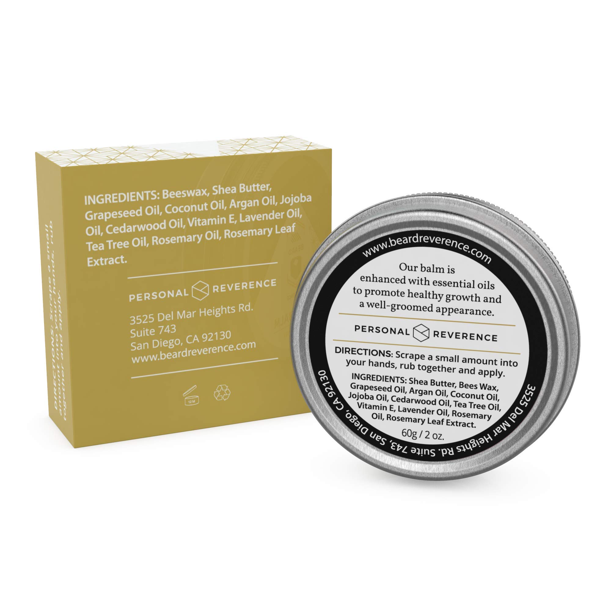 All-Natural Beard Balm - Unscented - Enhanced with Tea Tree & Argan & Jojoba Oils - Beard Butter to Shape, Style, Soften & Condition Beards and Mustaches