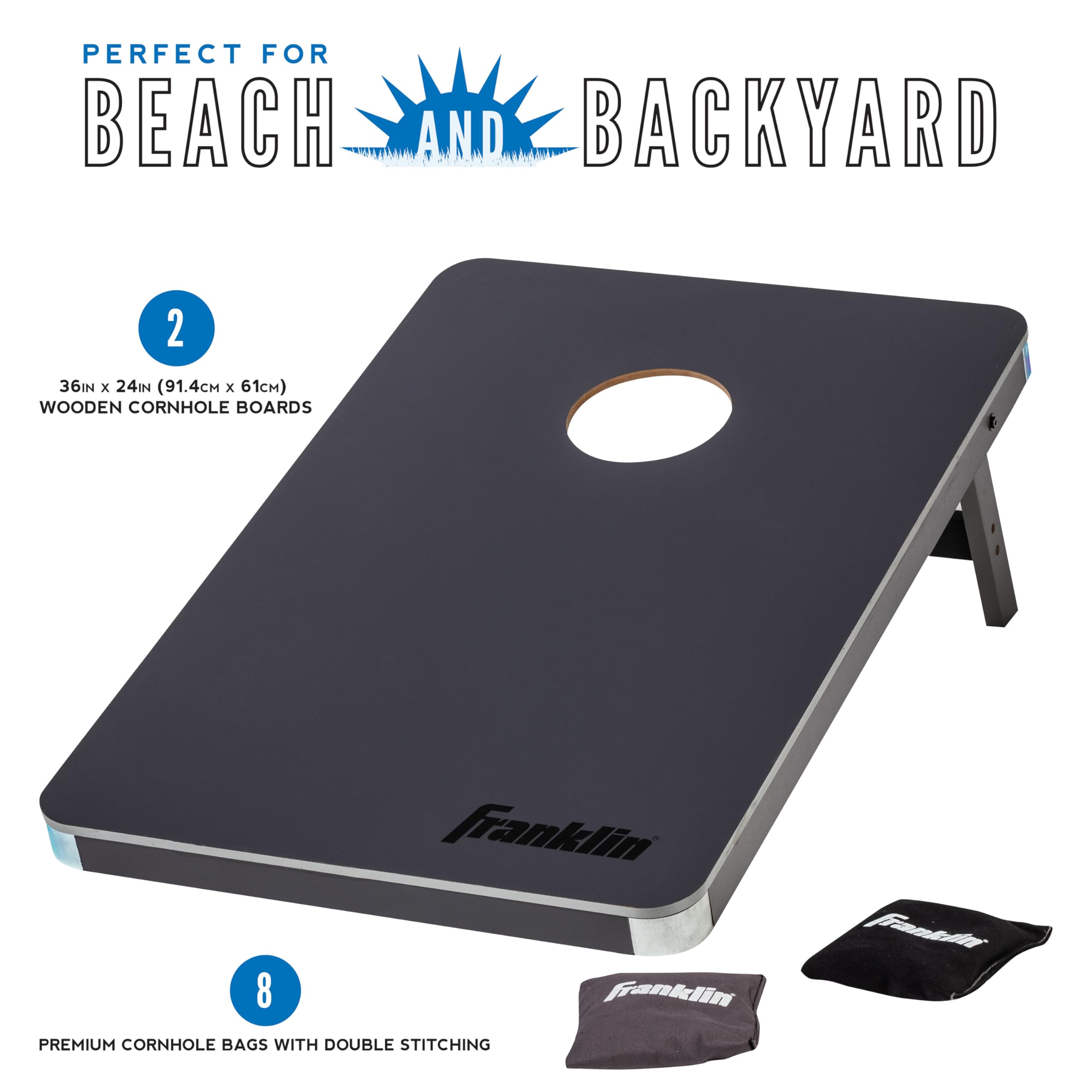 Franklin Sports 36" Cornhole Set β Includes 36-Inch x 24-Inch Targets, 8 Regulation Bean Bags, and Carry Bag