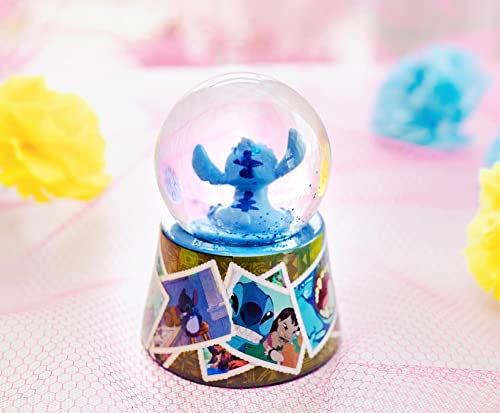 Disney Lilo & Stitch Vintage Photos Mini Light-Up Snow Globe with Swirling Glitter | 3 Inches Tall