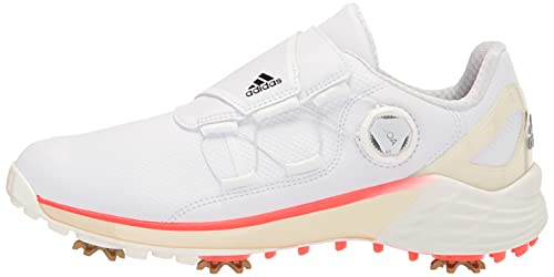 adidas Women's ZG21 BOA Golf Shoes, Footwear White/Core Black/Solar Red, 11