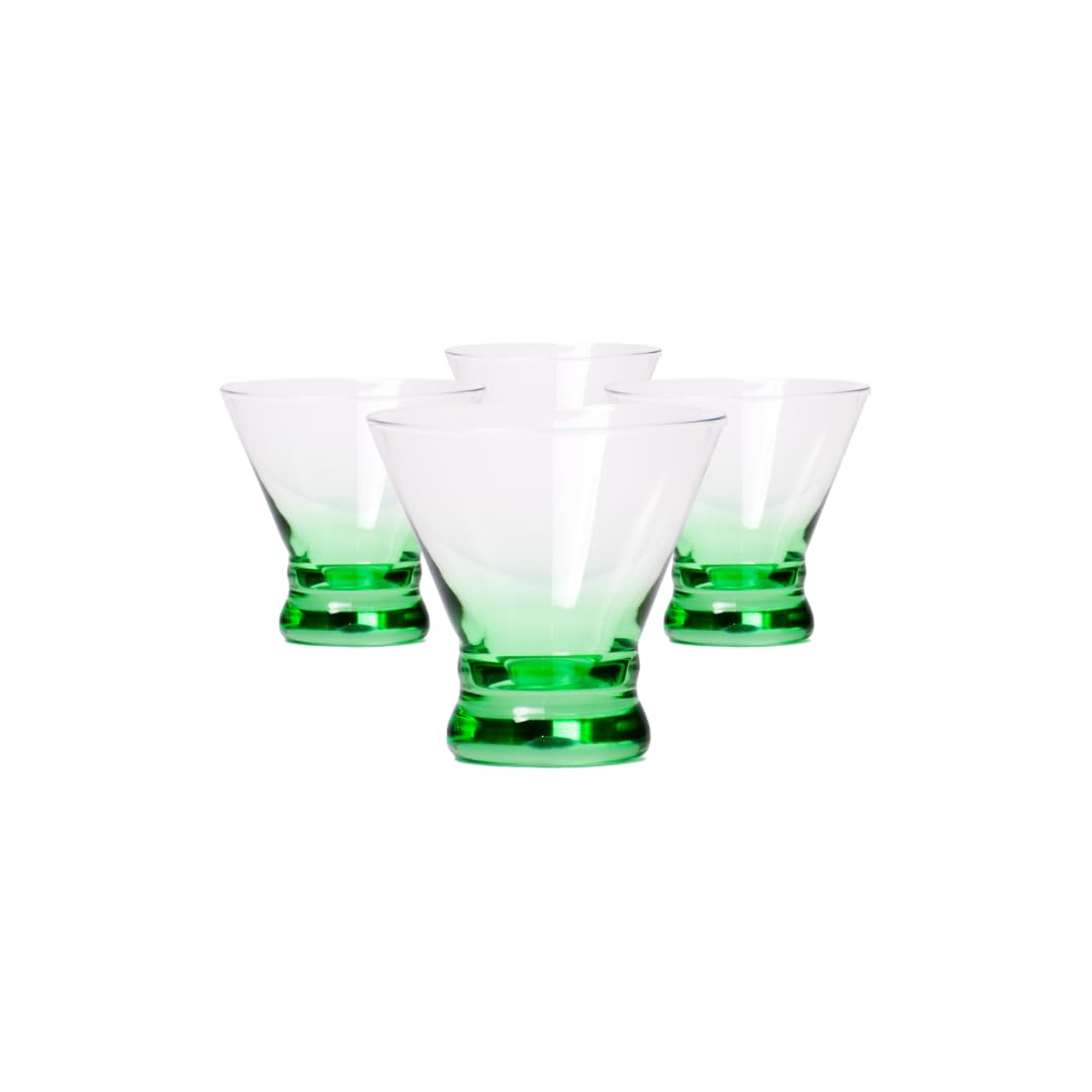Altamatic Stemless Colored Cocktail Glasses (Blue) | Martinis, Margaritas, any Drink | Bar, Table, or Party | Great Gift | Choice of Four Cool Colors | Easy-to-Hold, Hard-to-Spill, Dishwasher-Safe
