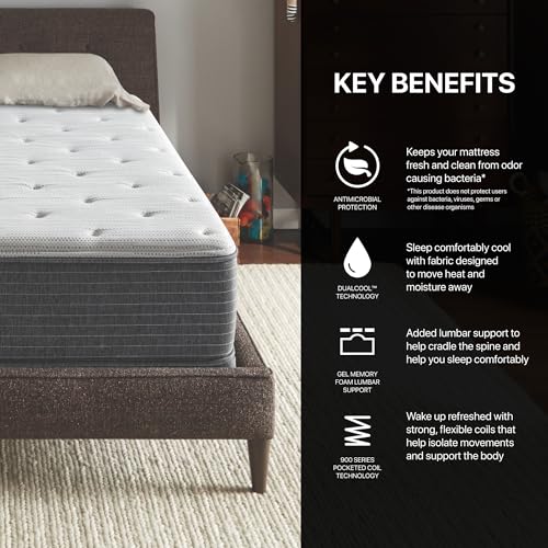 Beautyrest Silver BRS900 12.25β Medium Queen Mattress, Cooling Technology, Supportive, CertiPUR-US, 100-Night Sleep Trial, 10-Year Limited Warranty,White