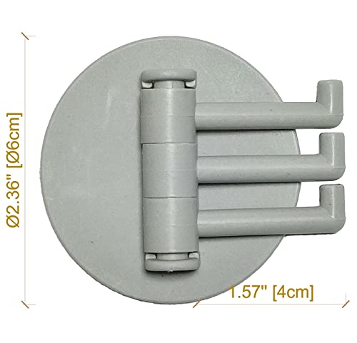 Fineget Sticky Door Hooks for Hanging Kitchen Bathroom Hooks 3 Rotatable Arms Round Hooks Blue 2 Pairs