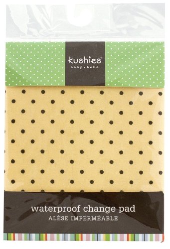 Kushies Deluxe Flannel Change Pad, Yellow with Brown Dots