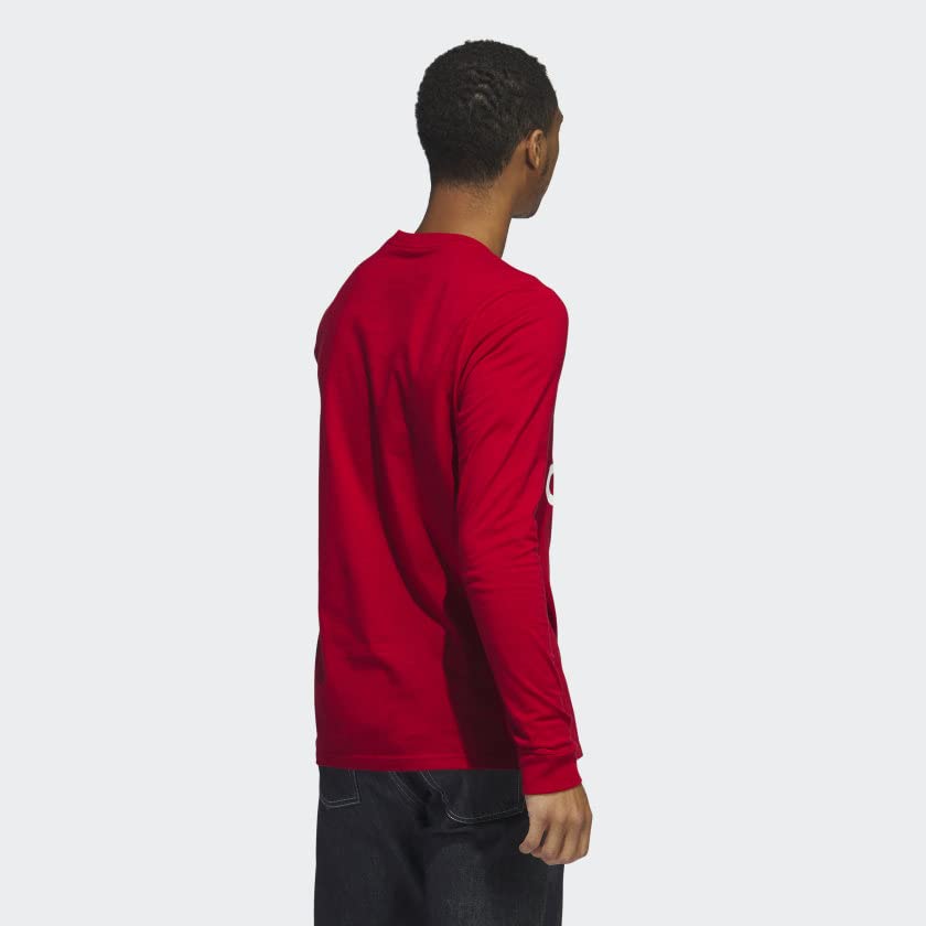 adidas Amplifier Long Sleeve Badge of Sport Tee Men's, Red, Size L