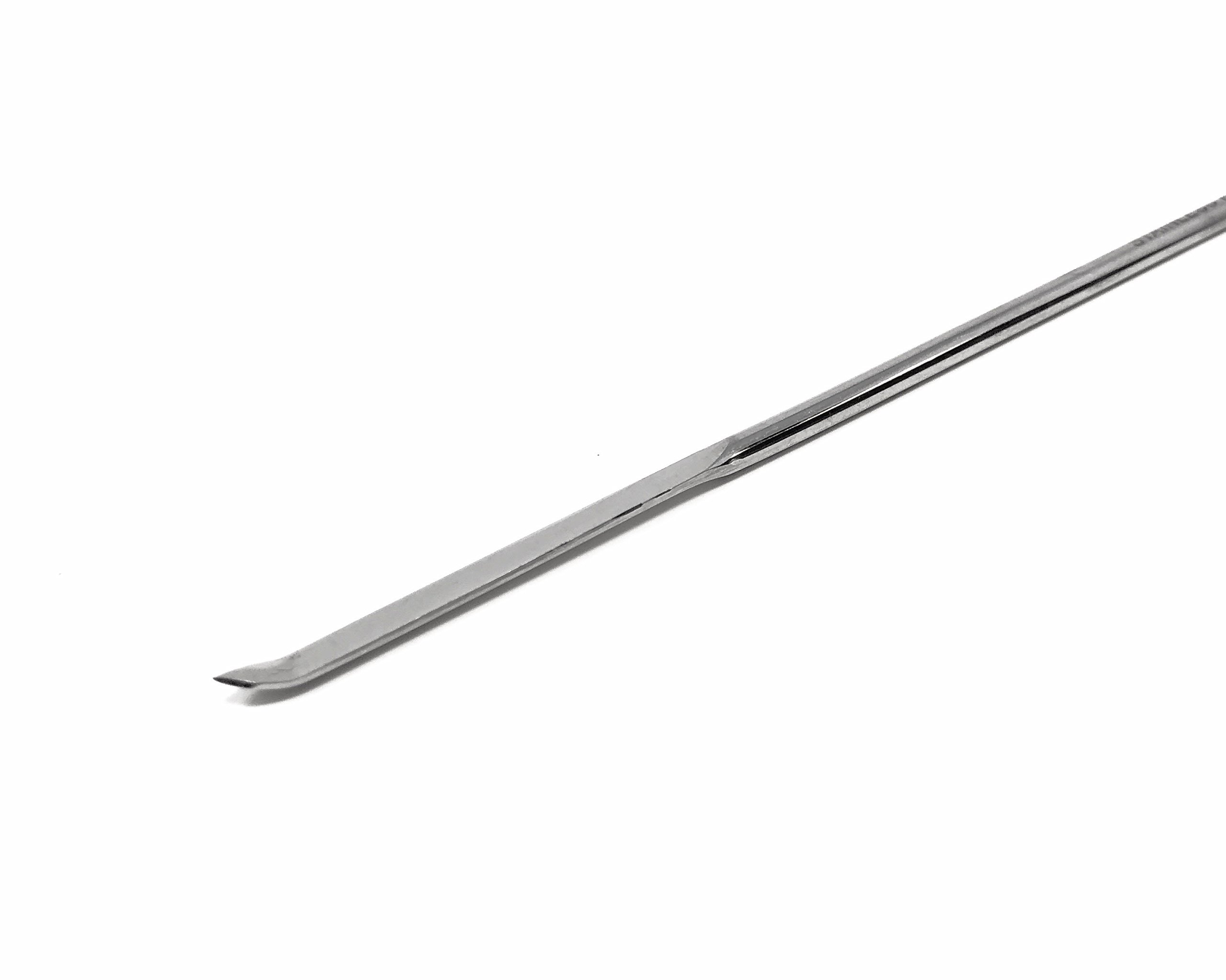 Scientific Labwares 789-136 Hayman Style Micro Lab Spatula with V-Spoon/Bend-Tapered Ends, Length: 6.5", Stainless Steel