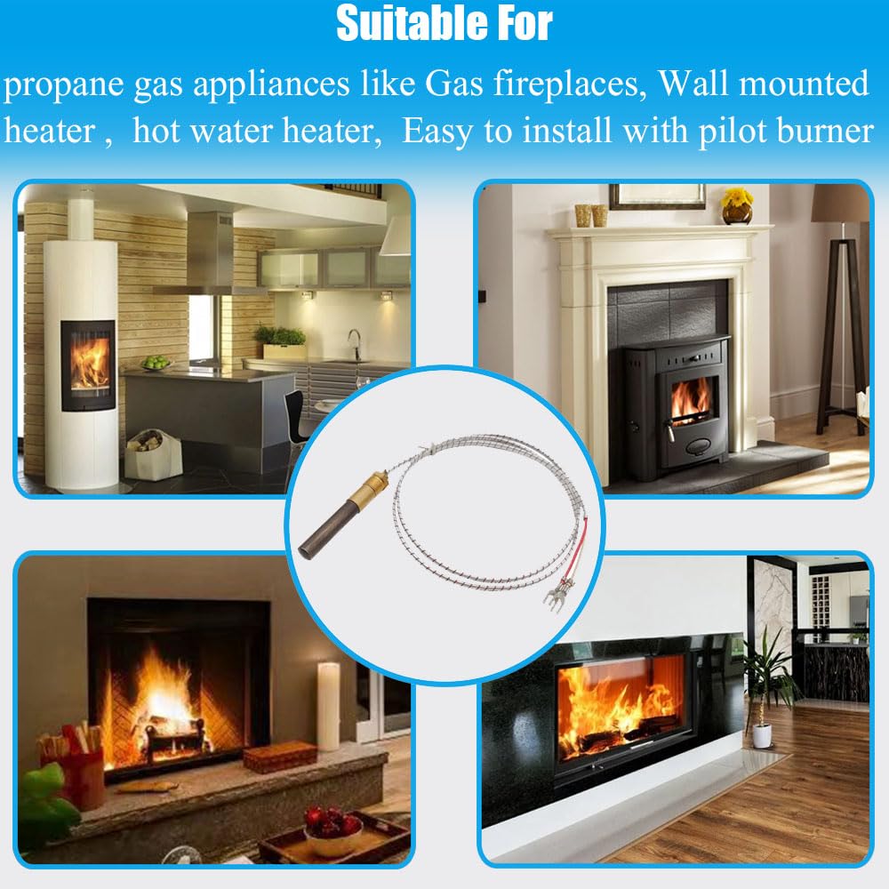 ARREPONT Thermopile 36" 750mv for Heat Glo Heatilator,Fireplace Thermopile Replacement Fireplace,Stove Accessories Replacement 2103-512, 60125501,h5882,60J79,60J7901,
