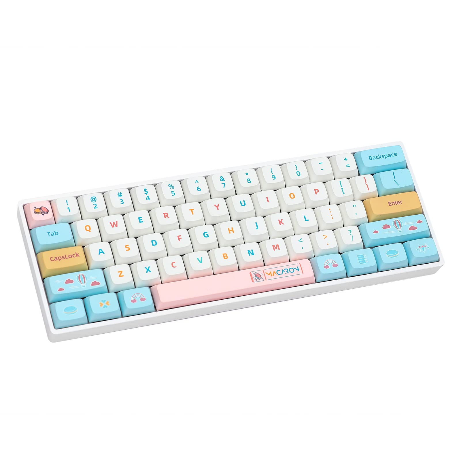 EPOMAKER SK61 61 Keys Hot Swappable Mechanical Keyboard with RGB Backlit, NKRO, IP6X Waterproof, Type-C Cable for Win/Mac/Gaming (Gateron Optical Yellow, Macaron)