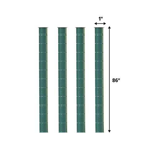 Express KitchQuip Commercial Epoxy Green Coated Wire Shelf Metro Style 1ββ Diameter Shelving Poles