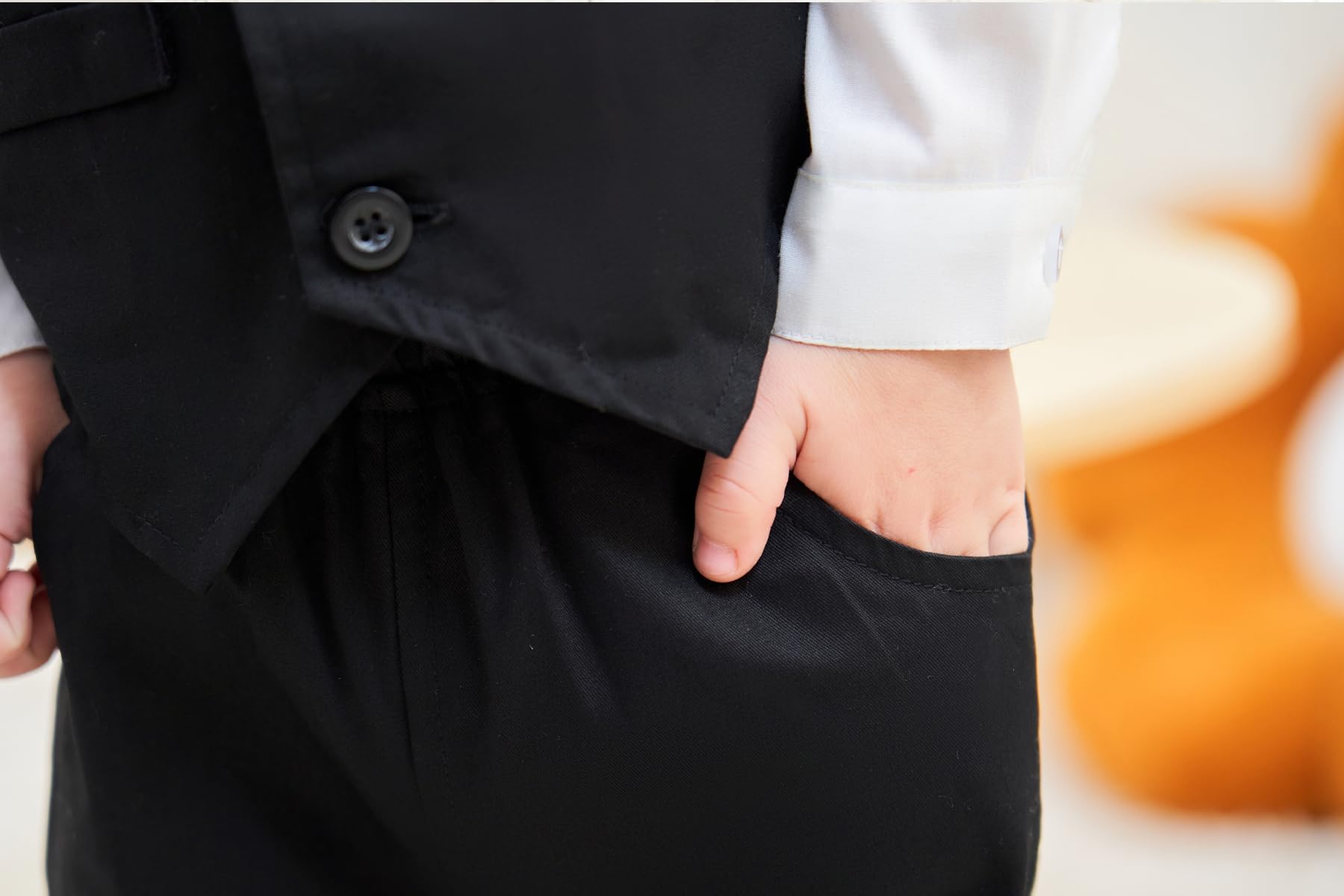 Toddler Boy Clothes Suit Gentleman Wedding Outfits, Formal Dress Shirt+Bowtie+Vest+Pants, US 18-24 Months = Tag 90