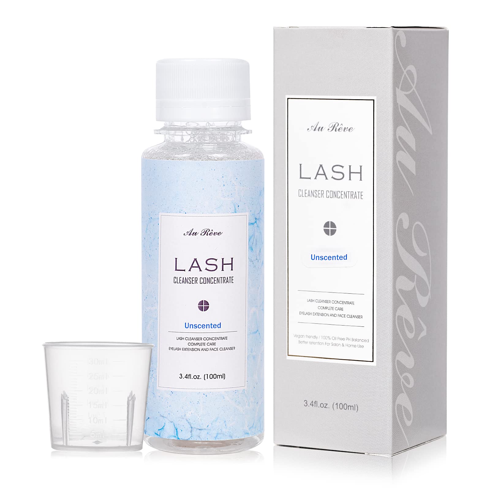 AuReve Lash Shampoo Concentrate 80ml Eyelash Cleanser Concentrate Lash Bath for Home Salon Professional Lash Soap Prolong Lash Cleanser Concentrate (Rose)