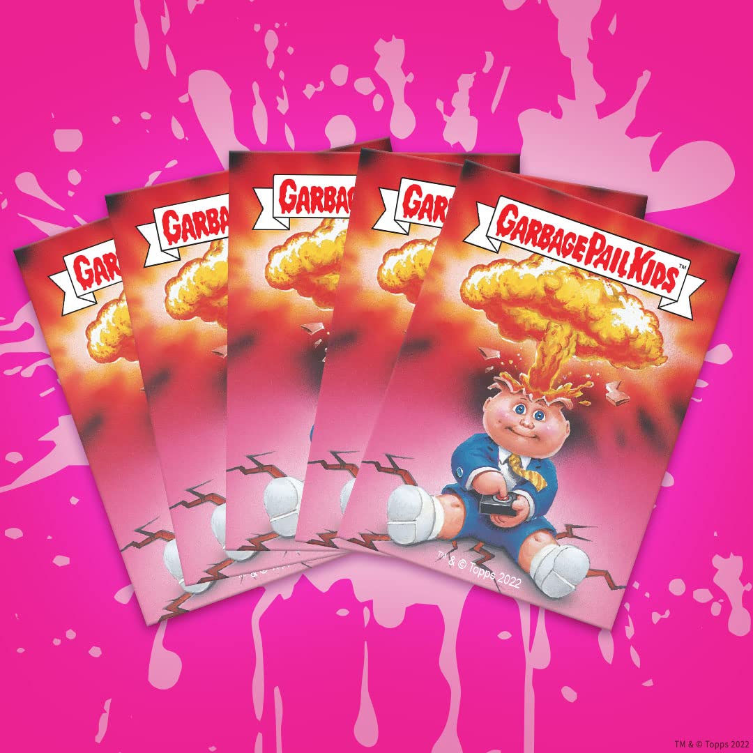 Garbage Pail Kids Premium Card Sleeves | 100 Card Protector Sleeves | 64mm x 89mm Sleeves Fit Standard Size Playing Cards & Collector Cards | Card Sleeve Back Artwork Featuring Adam Bomb Character