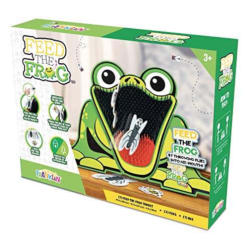Franklin Sports Feed The Frog Kids Target Game - Fun Interactive Game for Indoor and Outdoor - Play with Friends and Family - Includes Frog Target, 3 Flies and 1 Bee