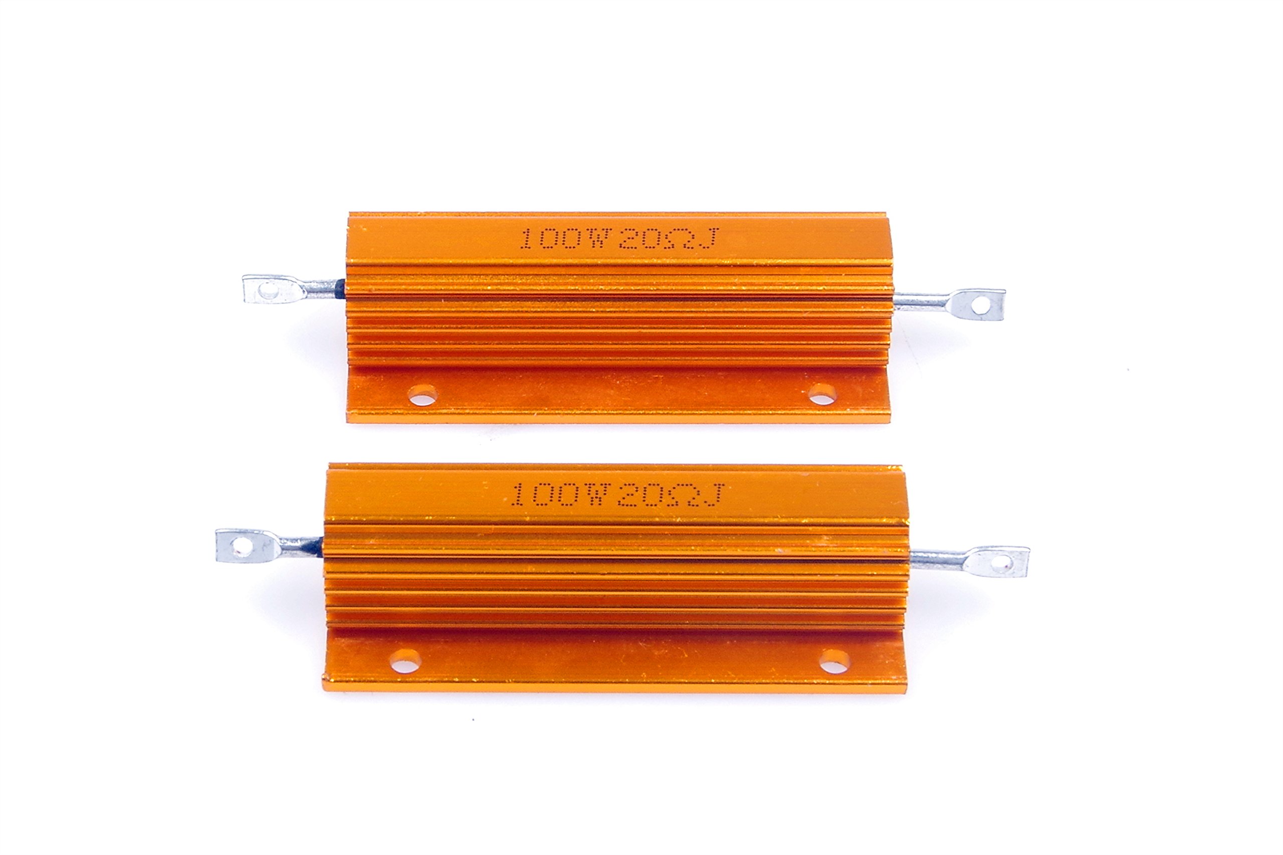 LM YN 100 Watt 20 Ohm 5% Wirewound Resistor Electronic Aluminium Shell Resistors Gold (Pack of 2)