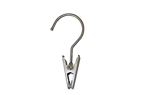 NAHANCO 610ECS12 Swivel Boot Clip Hanger, Brushed Chrome, Metal Clip, 4.5” (Pack of 12)