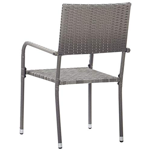 Camerina 5 Piece Patio Dining Set Patio Table and Chairs Set Outdoor Patio Dining Set Outdoor Dining Table Set Poly Rattan Anthracite 3072490