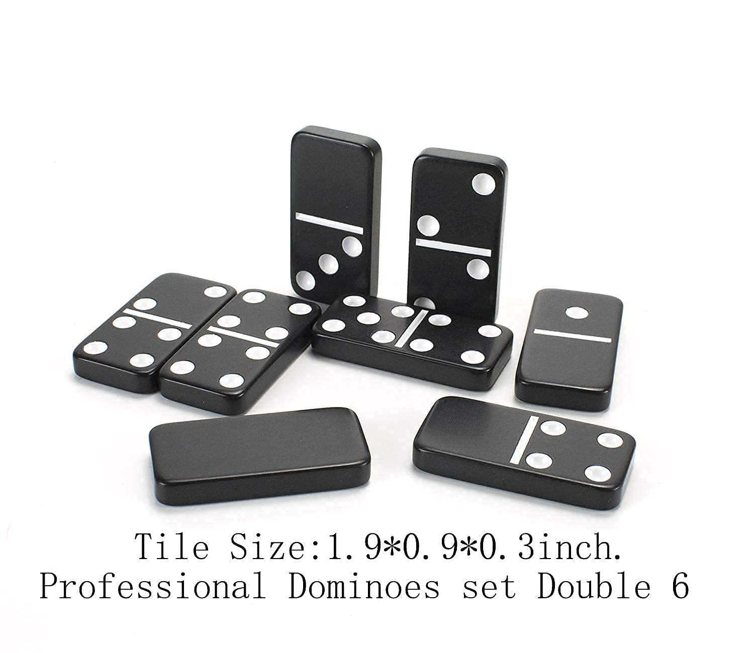 Bucher&Rossini Dominoes Set Double 6, Strong Magnetic Leather Case Dominoes Board Game for Holiday Party Family Game Night