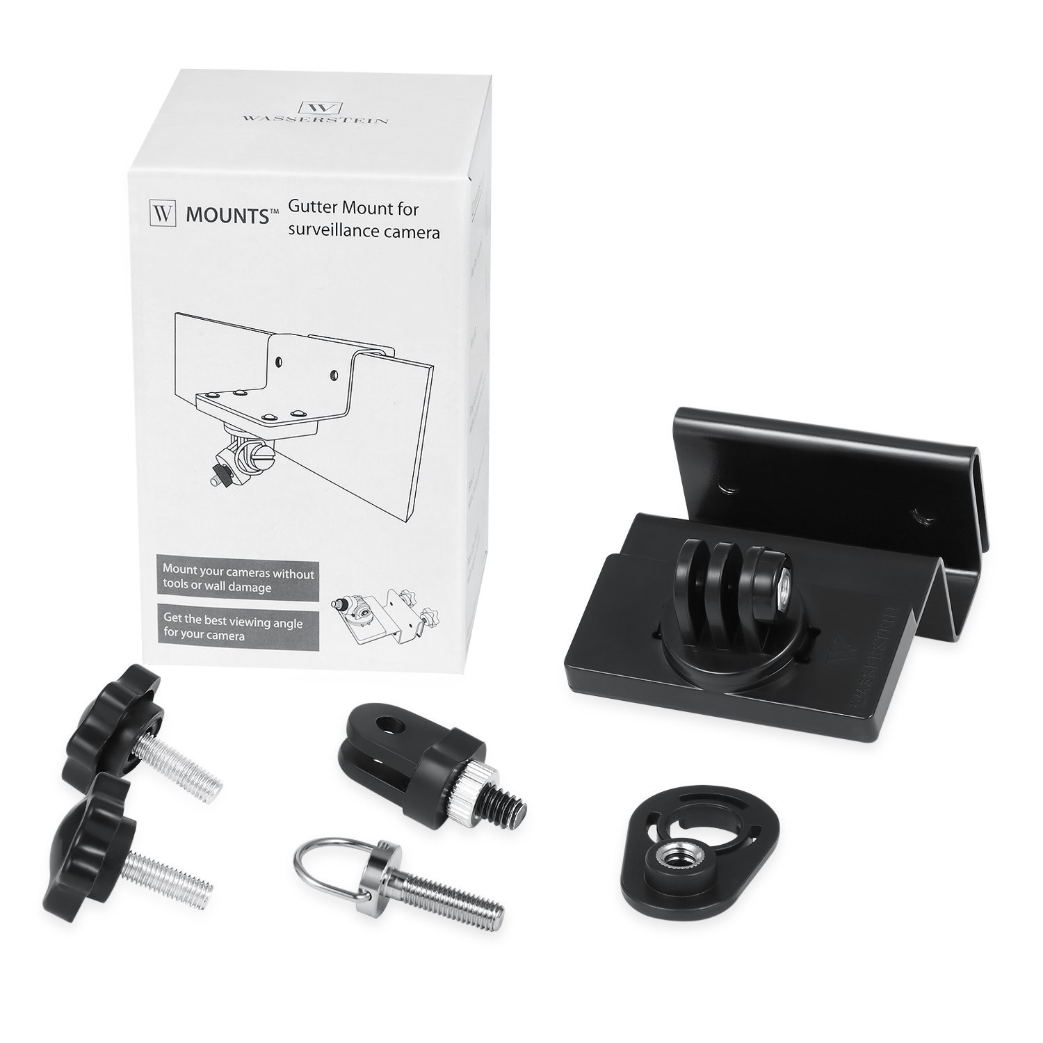 Wasserstein Weatherproof Gutter Mount with Universal Screw Adapter - Compatible with Blink Outdoor/Outdoor 4/XT/XT2 (1-Pack, Black)