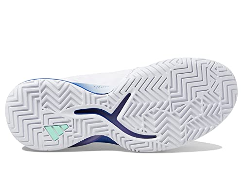adidas Women's Adizero Cybersonic Sneaker, White/Blue Fusion/Pulse Mint, 7.5