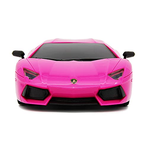 CMJ RC Cars Lamborghini LP700-4 Remote Control RC Car Officially Licensed 1:24 Scale Working Lights 2.4Ghz. Great Kids Play Toy Auto (Pink)