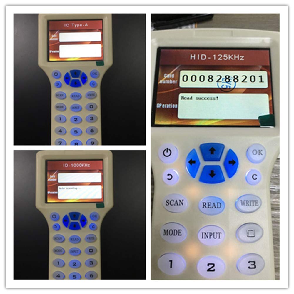 JYT-TOOLS RFID NFC Copier Reader Writer Cloner English 10 Frequency Programmer for ID IC Card/keyfob and 13.56mhz UID Key Access Control System