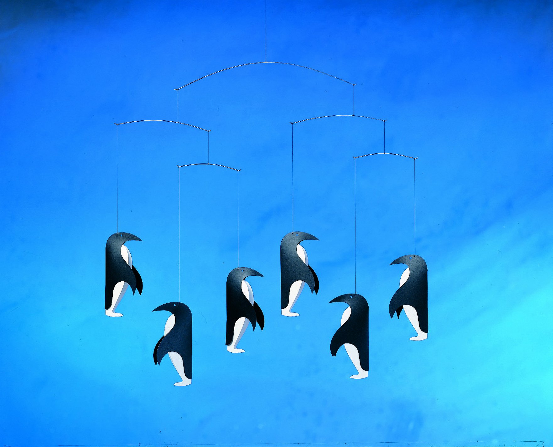 Penguin in Tails Hanging Nursery Mobile - 18 Inches - High Quality Plastic - Handmade in Denmark by Flensted