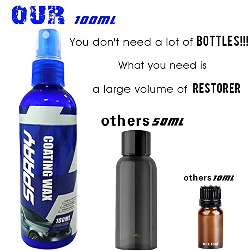 Car Plating Refurbishing Agent, Plastic Parts Refurbish Agent, Anti Scratch Hydrophobic Polish Nano Coating Agent Coating Long Lasting Professional Care Ceramic Coating Plastic Restorer (2)