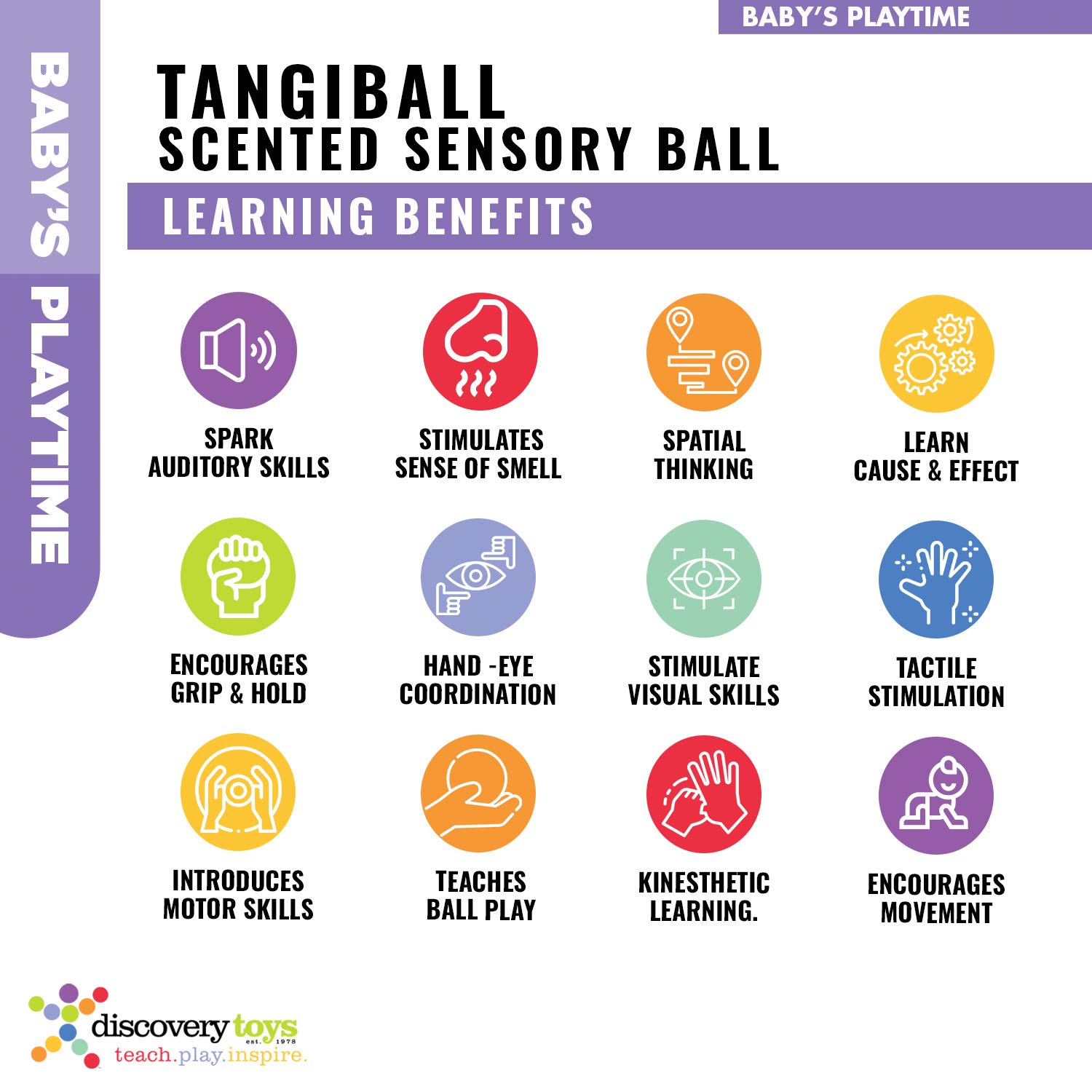 Discovery Toys TANGIBALL Squishy, Squeezy Scented Sensory Ball | Kid-Powered Learning | STEM Toy Early Childhood Development 12 Months and Up
