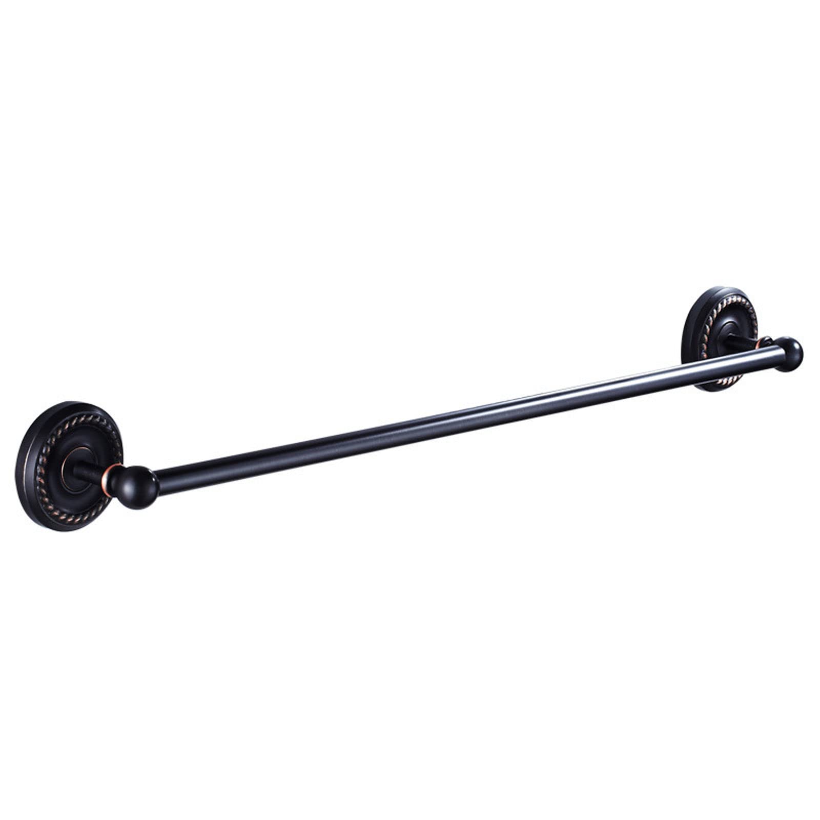 ONEMTB Brass Towel Holder Matte Black, Arm Length 56cm Wall Mounted Bath Towel Rack Euro Towel Bar for Kitchen Bathroom-60x7.2cm