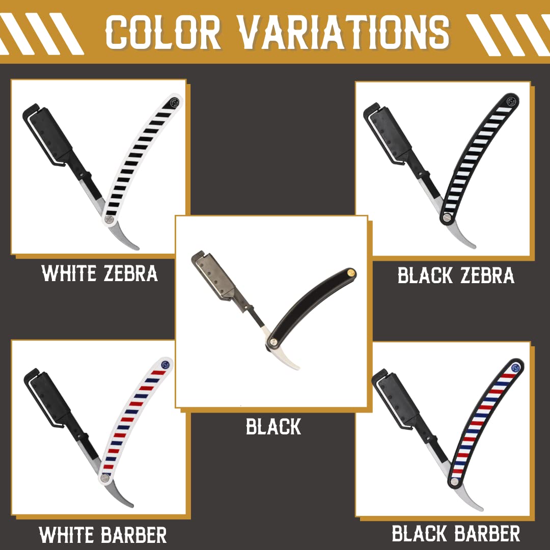 Better Barber Professional Straight Edge Razors for Men-Premium Disposable Razor Kit for Shaving Hair/Beard-Men’s Shave Kit Safety-Razor for Men (Refill blades pack, 80 Units)
