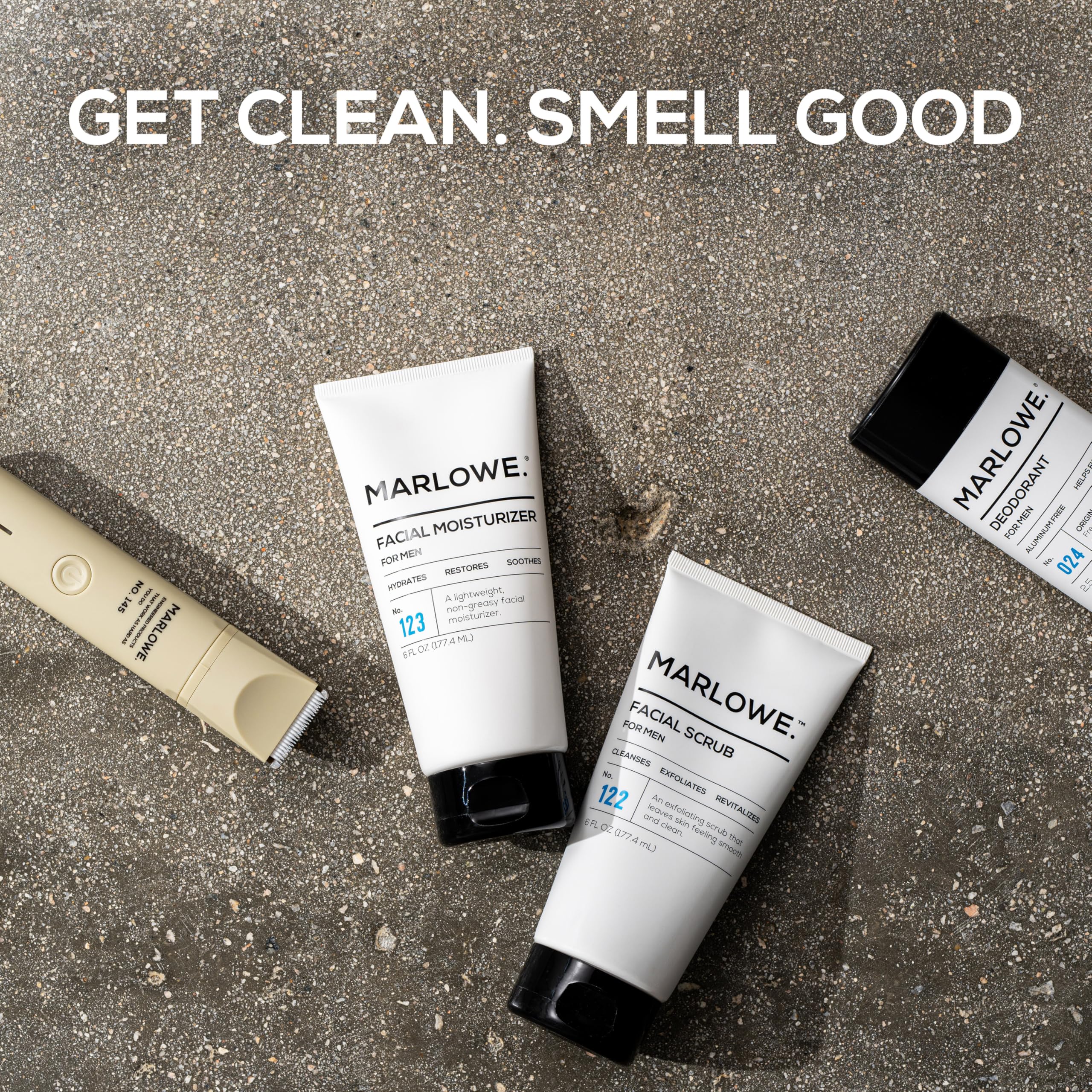 MARLOWE. No. 122 Men's Facial Scrub 6 oz, Light Daily Exfoliating Face Cleanser with Fresh Pine & Agarwood Scent
