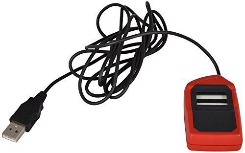 Safran Morpho Mso 1300 E3 Finger Print Scanner, USB, Red and Black