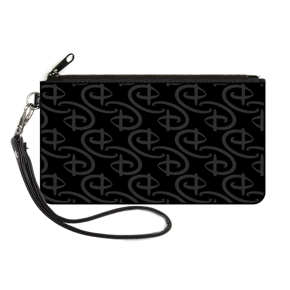 Buckle-Down Women's Standard Zip Wallet Disney Signature D Small, Black, 6.5" x 3.5"