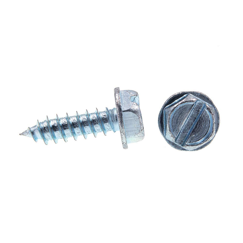 Prime-Line 9025421 Sheet Metal Screw, Self-Tapping, Slotted Hex Washer Head, #10 X 5/8 in, Zinc Plated Steel, Pack of 100