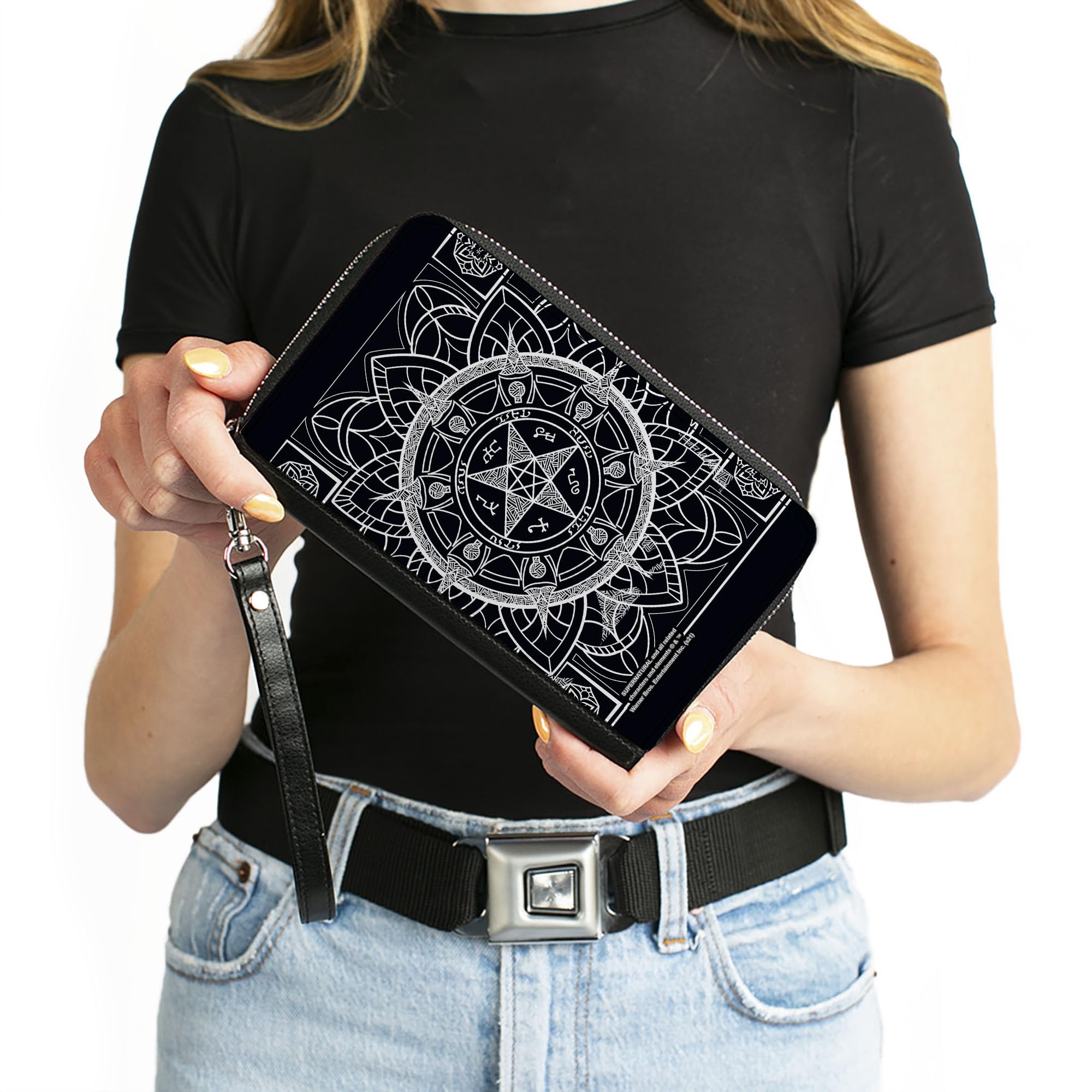 Buckle-Down Women's PU Zip Around Wallet Rectangle-Supernatural, 7.5"x4.5"
