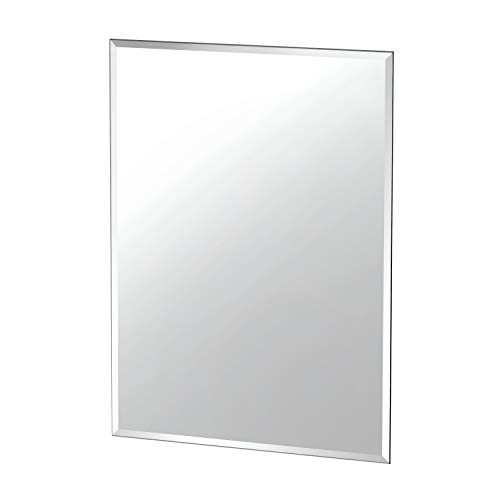 Gatco 1802 Bathroom Wall Mirror, 32"H x 24"W Modern mirror for Living Room, Vanity, Slim Design Beveled Frameless Large Rectangle mirror - Hangs Horizontal or Vertical with Easy Mount Safety Bracket