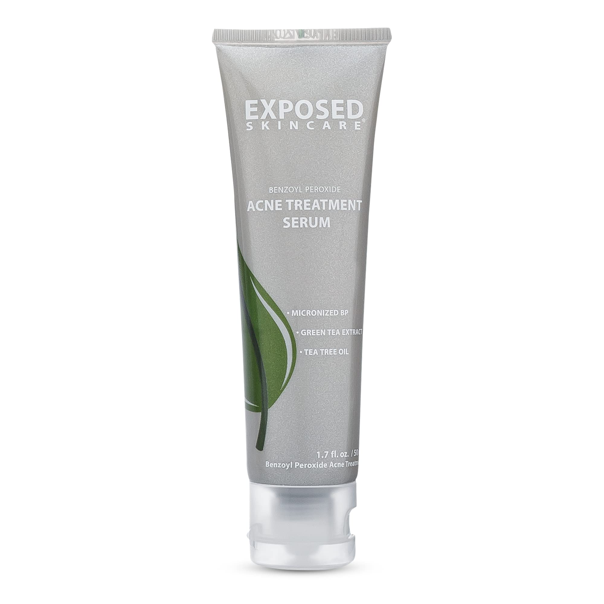 Exposed Skin Care Acne Treatment Serum Step 3 – Quickly Reduces Pimple Size and Redness - 12 Hour Spot Treatment - 3.5% Benzoyl Peroxide, Natural Green Tea & Tea Tree Oil