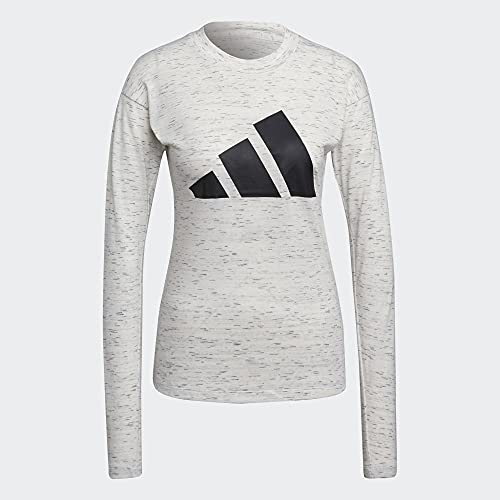 adidas Women's Sportswear Winners 2.0 Long Sleeve, White Melange, Large