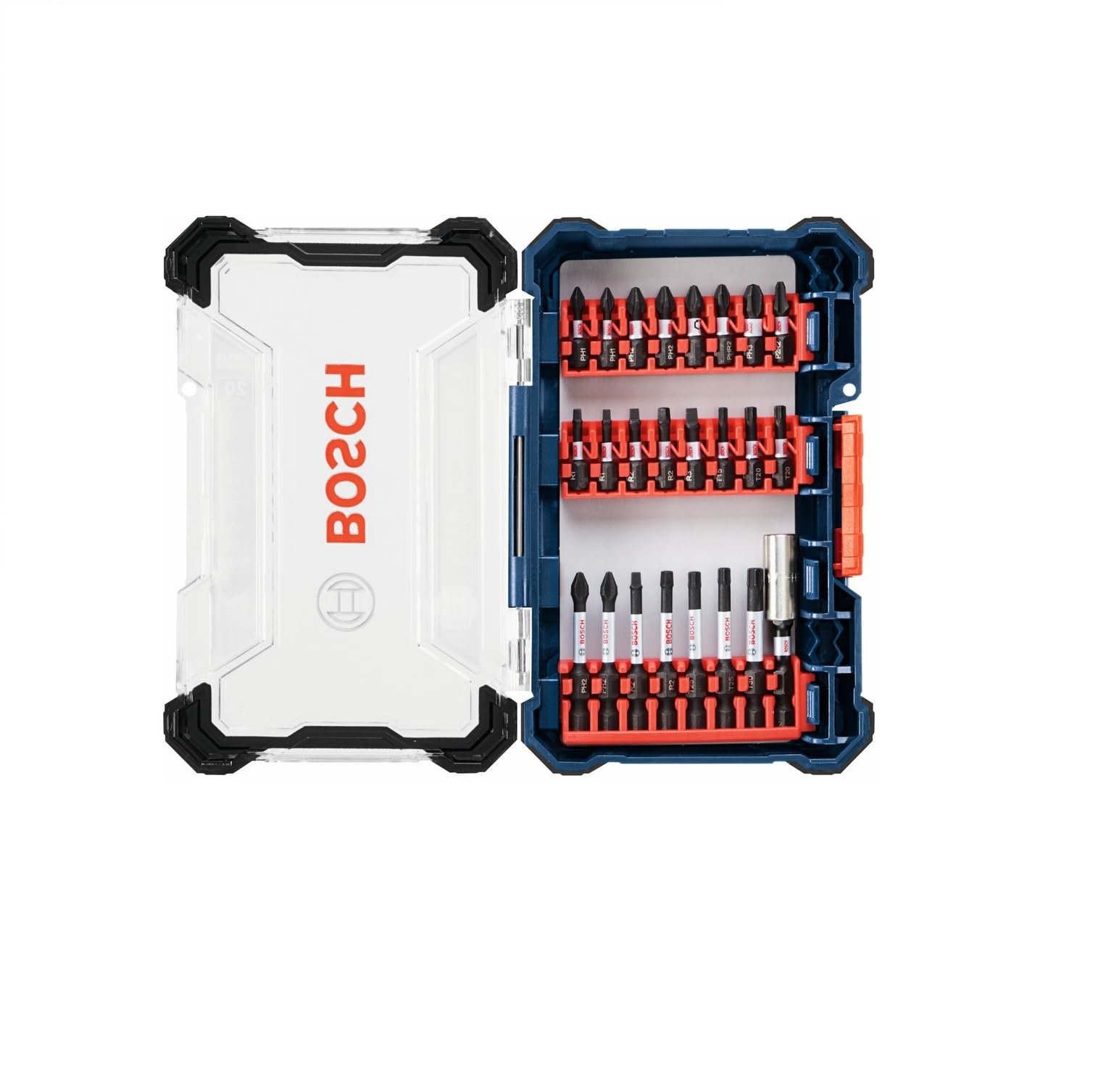 BOSCH SDMS44 44-Piece Assorted Impact Tough Screwdriving Custom Case System Set for Screwdriving Applications