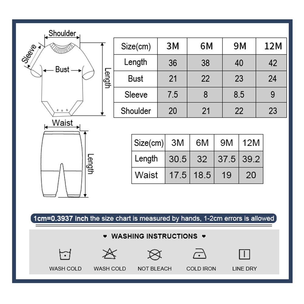 Kiddiezoom Unisex Baby Bodysuits Pants Baby Clothes Short Sleeve Bodysuits for Baby Girl