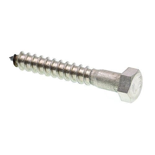 Prime-Line 9056237 Hex Lag Screws, 3/8 In. X 2-1/2 In., Grade 18-8 Stainless Steel (15 Pack)