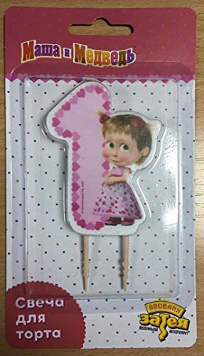Candle for Cake 1 " Masha and the Bear (3.1inch) Holiday Topper Party Cupcake Baking Dessert Decorations