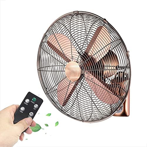 EMENG Wall Fan Cooling Vintage Antique Oscillating Wall-Mounted Fan with Remote Control, 7.5 Hour Timer and 3 Cooling Fan Modes for Home, Offices, Dormitories, Business (Size : 18inch)