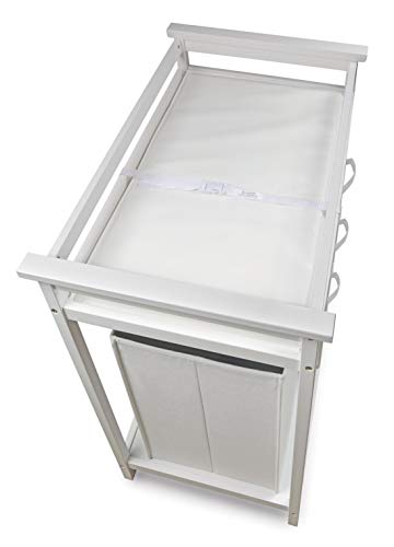 Modern Baby Changing Table with Laundry Hamper, 3 Storage Baskets, and Pad